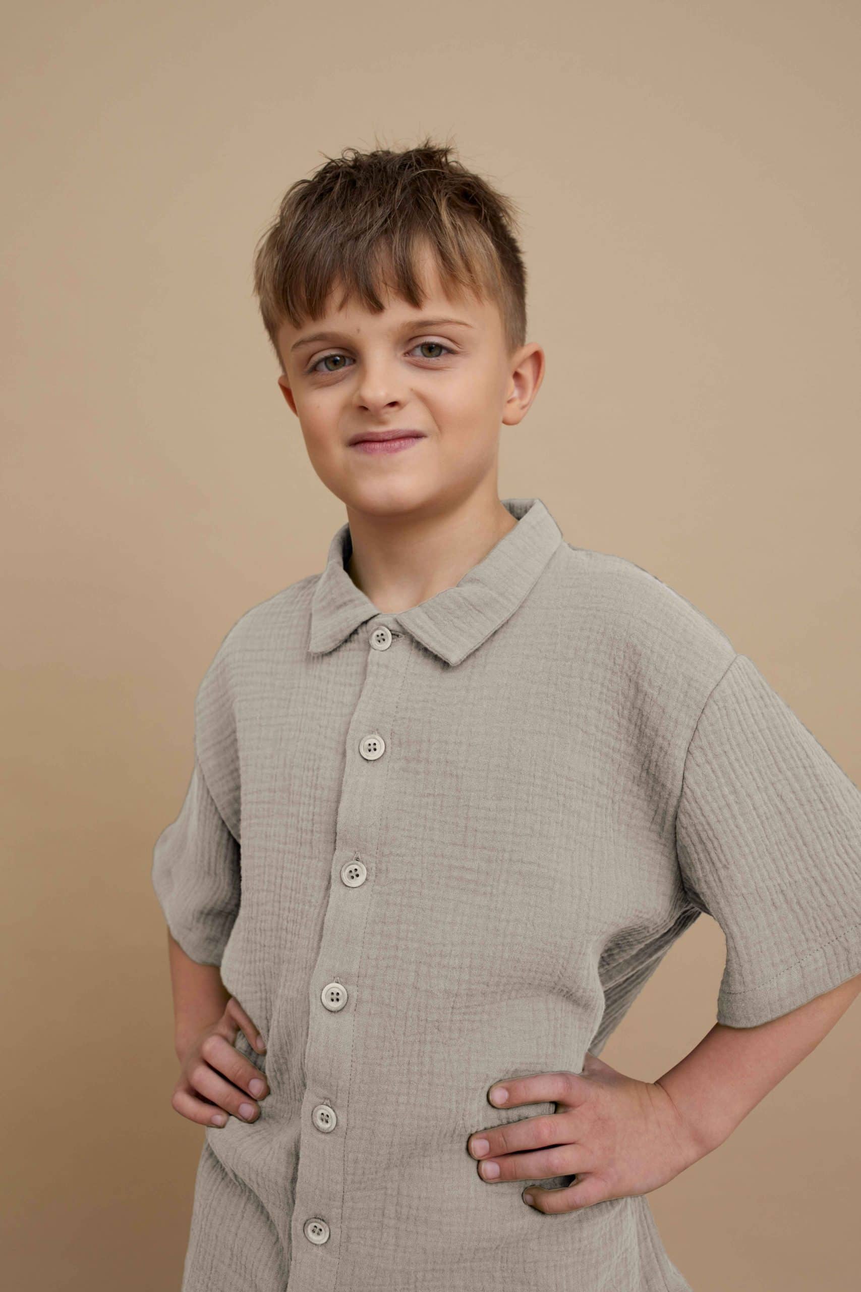 Muslin Beige Shirt OXOX